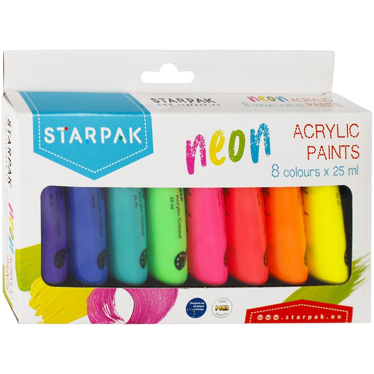 Neon akrilne boje u setu 8x25ml