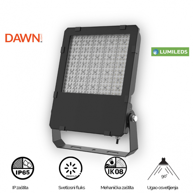 1 DAWN LED REFLEKTOR BR-FL200W-03Q 4000K 26000lm 90° IP65 250308