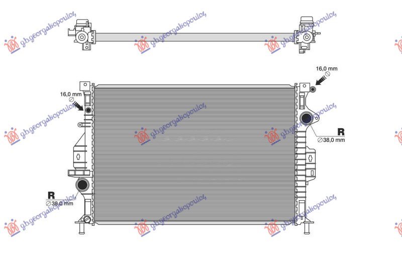 HLADNJAK MOTORA BENZIN/DIZEL (650x410x26) (TIP CALSONIC) (KOYO)