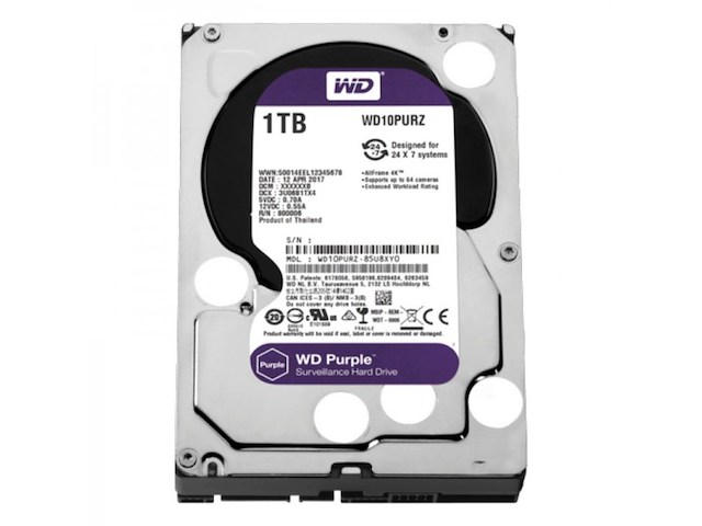 Hard disk 1TB SATA3 Western Digital Caviar 64MB WD10PURZ Purple