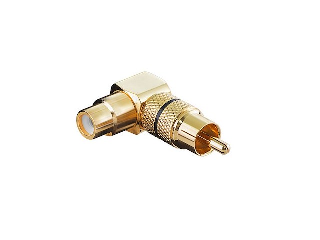 Adapter RCA M-RCA F ugaoni zlatni crni