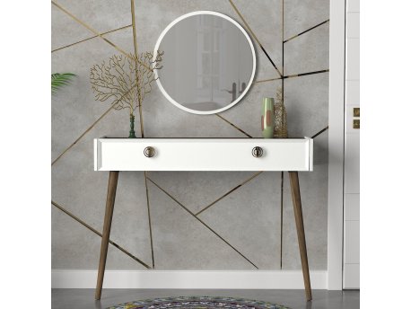 HANAH HOME KOMODA NADYA AYNALI WHITE WALNUT