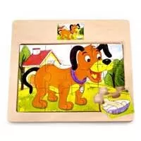 Pino Toys Drvene puzzle 12 delova Kuca