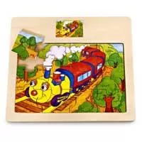 Pino Toys Drvene puzzle 12 delova Vozić