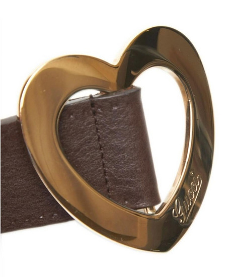 Gucci Leather Buckle Belt Brown Golden