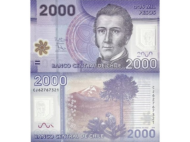 ČILE CHILE 2000 Pesos 2016 UNC, P-162 Polymer