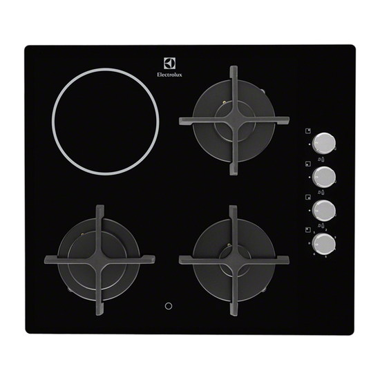 Ugradna ploča Electrolux EGE 6182 NOK BI, Kombinovana - 1 zona, 3 gasne ringle, Crna