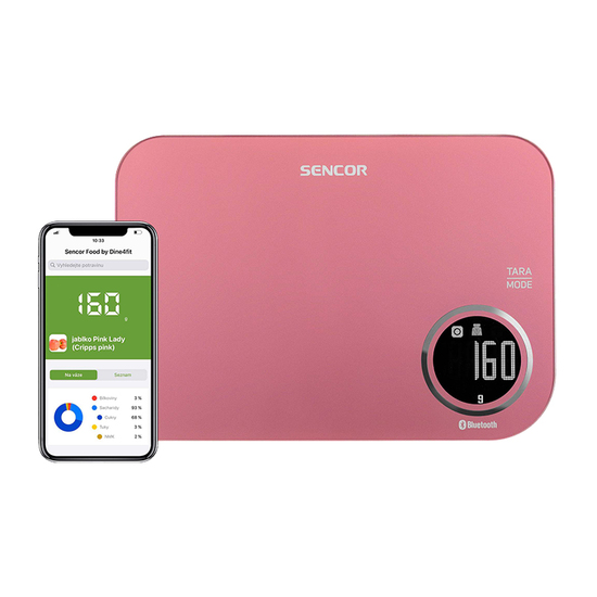 Kuhinjska vaga Sencor SKS 7074RD, Roze, Bluetooth, Digitalna, do 5 kg