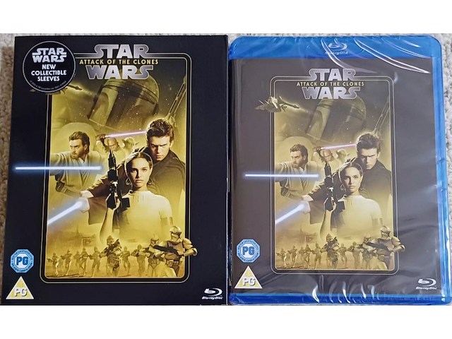 Star Wars Attack of the Clones 2 x Blu-Ray + Slip Cover