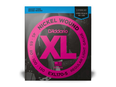 D'Addario 45-130 Regular Light Long Scale 5-String Bass Strings EXL170-5