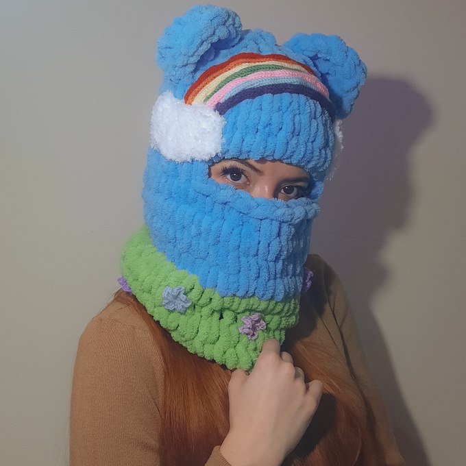 Rainbow Teddy Ski fantomka Ski kapa Ski balaclava