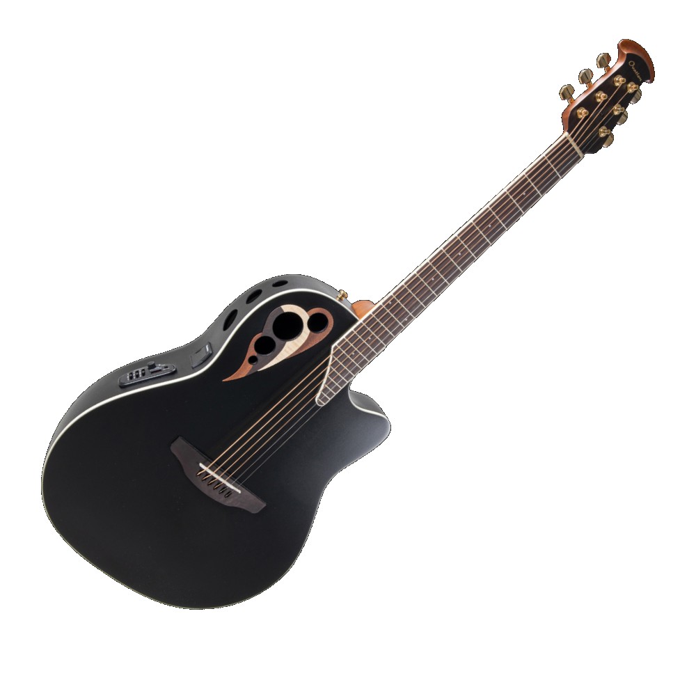 Ovation E-Acoustic Guitar Celebrity Elite Deluxe Deep Contour Black Satin