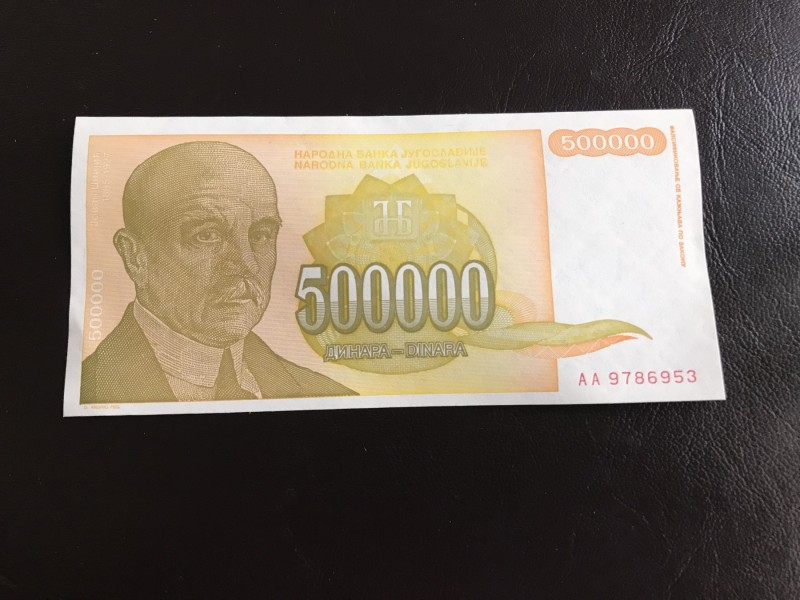 JUGOSLAVIJA 500 000 DINARA. UNC.