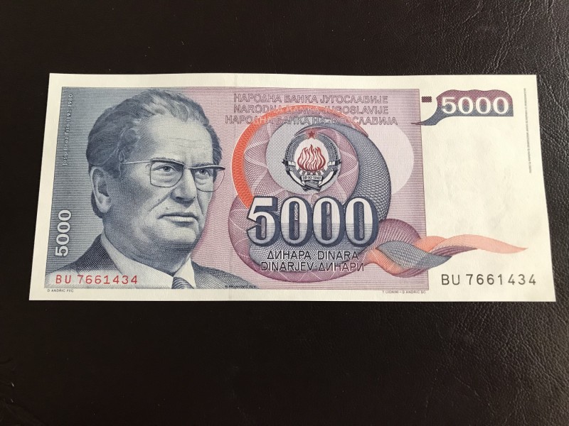 SFR JUGOSLAVIJA 5000 DINARA.1985. UNC.