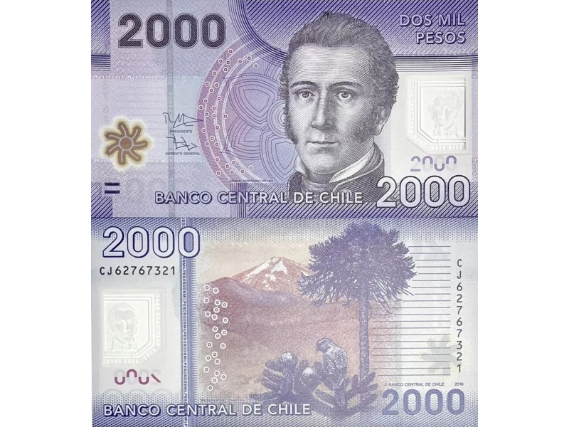 ČILE CHILE 2000 Pesos 2016 UNC, P-162 Polymer