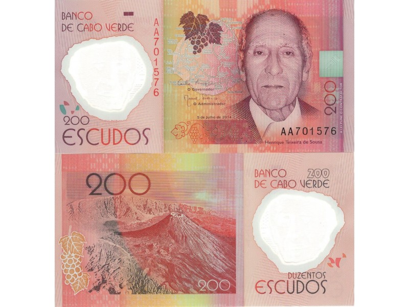 CAPE VERDE 200 Escudos 2014 UNC, P-71 Polymer