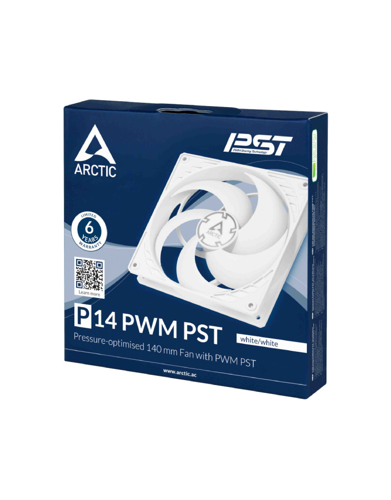 ARCTIC P14 PWM PST 140mm ventilator beli (ACFAN00197A)