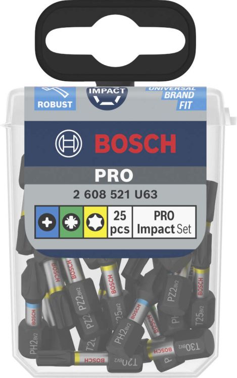 Bosch PRO Impact mešani set PH2(x5), PZ2(x5), T20(x5), T25(x5), T30(x5), 25 mm 25/1 (2608521U63)
