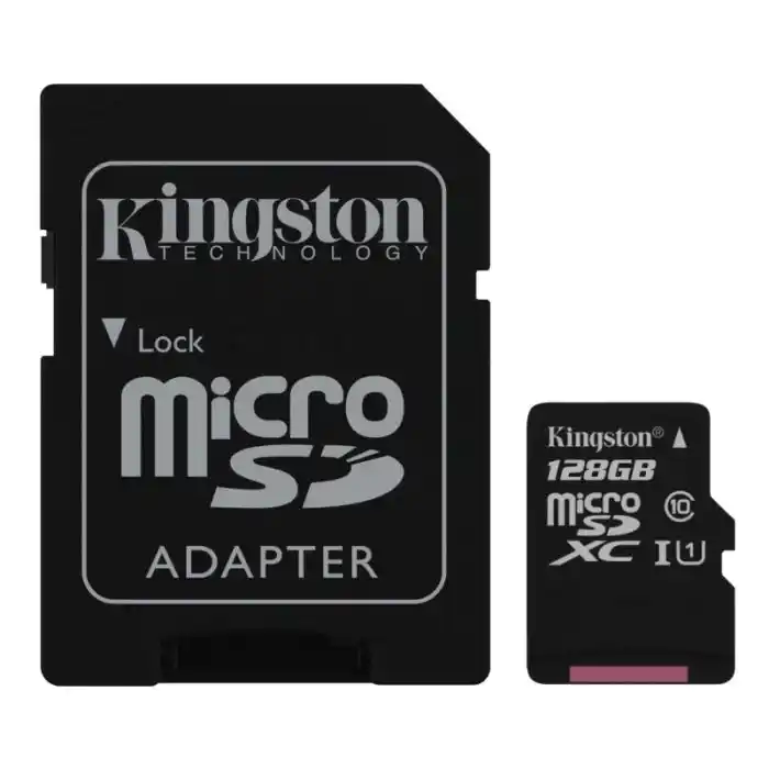 Micro SD Card 128GB Kingston + Adapter Class 10 SDCS/128GB