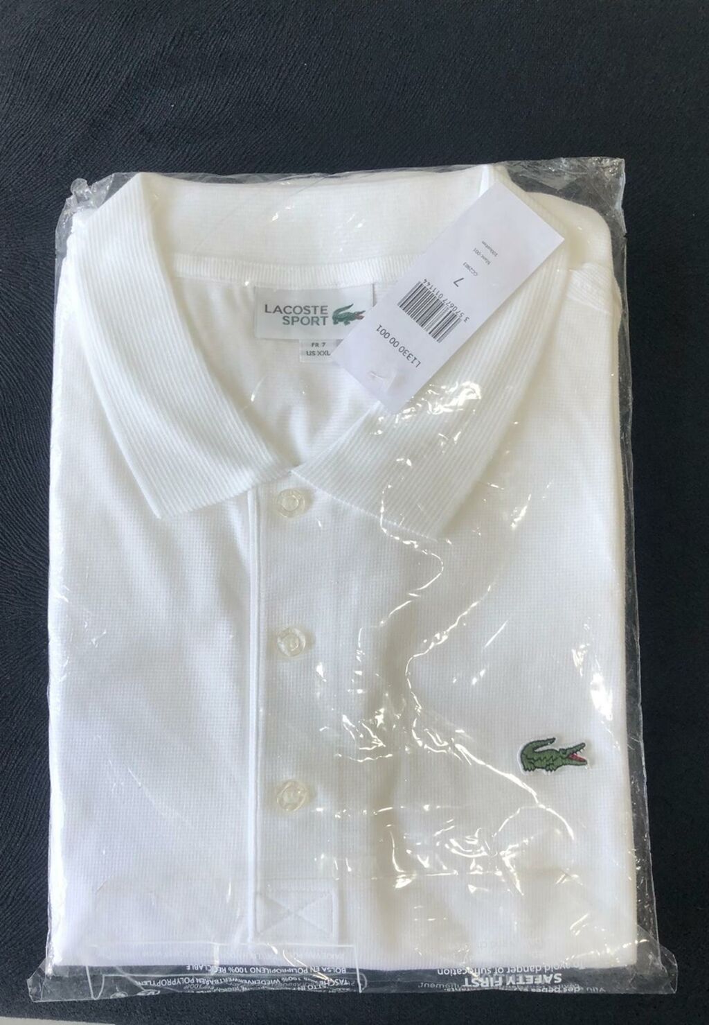 Majica na kratke rukave, 2XL (EU 56), Lacoste, bоја - Bela, Pamuk