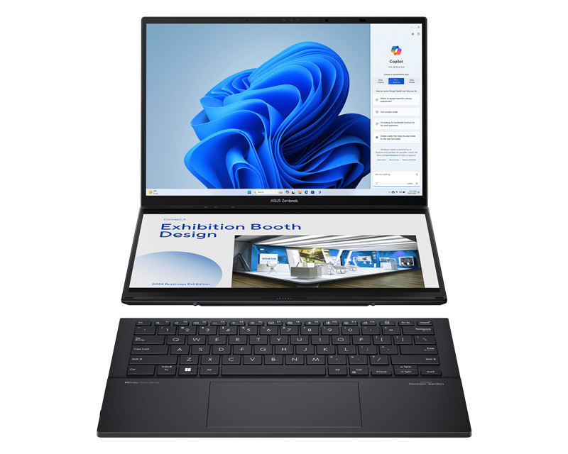 Laptop ASUS Zenbook 14 DUO OLED UX8406MA-PZ051W, 14 3K OLED touchscreen, Intel Core Ultra 9 Processor, 2TB SSD, 32GB RAM, Intel Arc GraphicsID: EK000621581