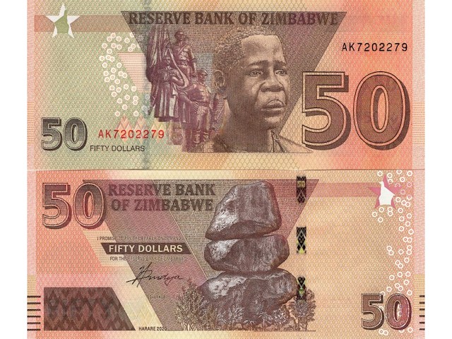 ZIMBABWE 50 Dollars 2020/2021 UNC