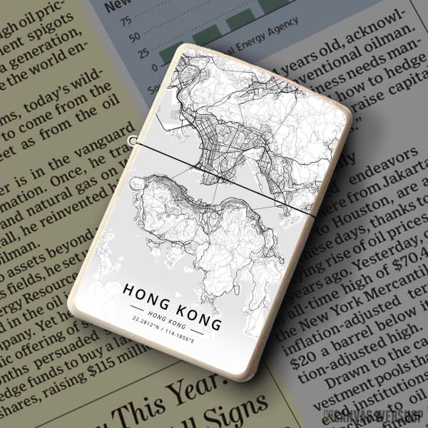Upaljač Hong Kong mapa - white