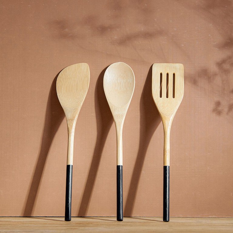 Kuhinjski set BAMBOO 3kom - Black - HML