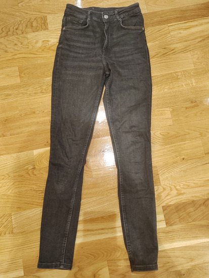 Zara crne skinny farmerke visok struk S / 36