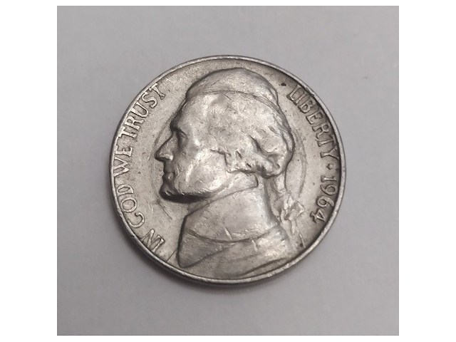 ** USA - 5 CENTS 1964. `Jefferson Nickel` ** - D