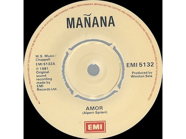 Mañana – Amor Vinyl, 7`, Single