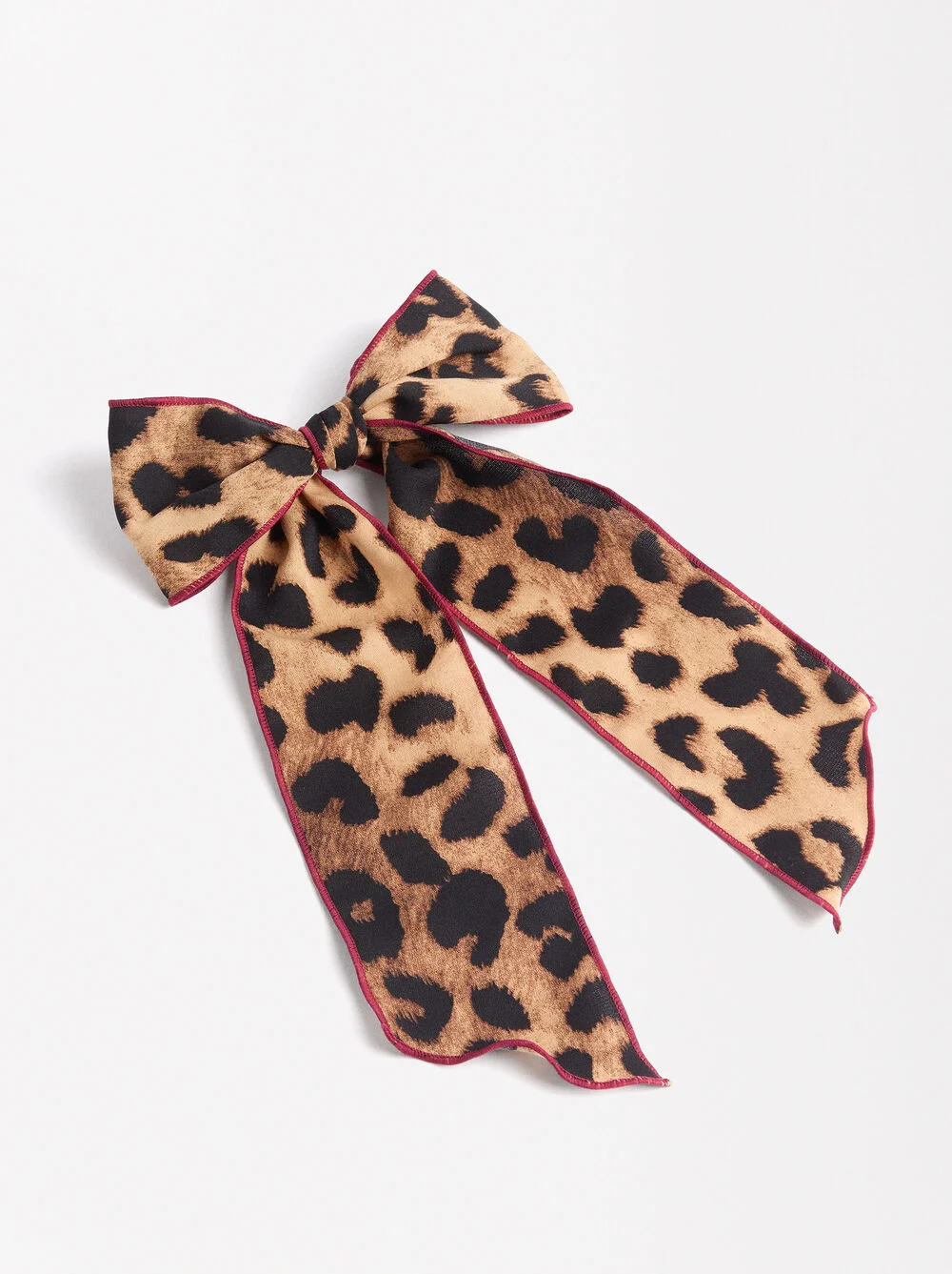 French Hair Clip With Leopard Print Bow