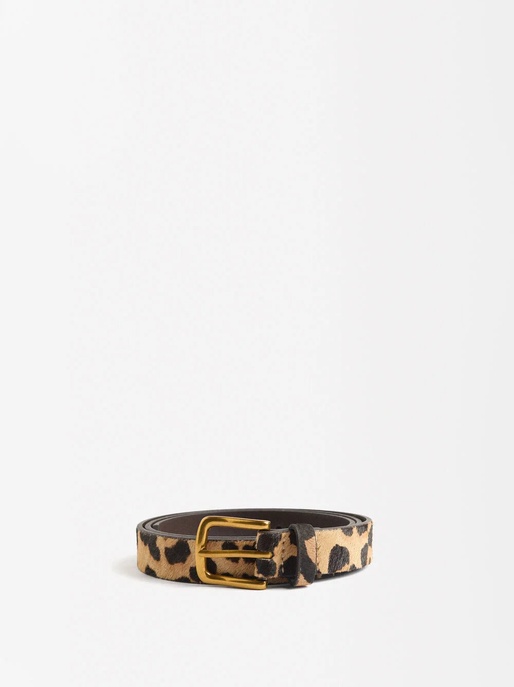 Leopard Print Leather Belt