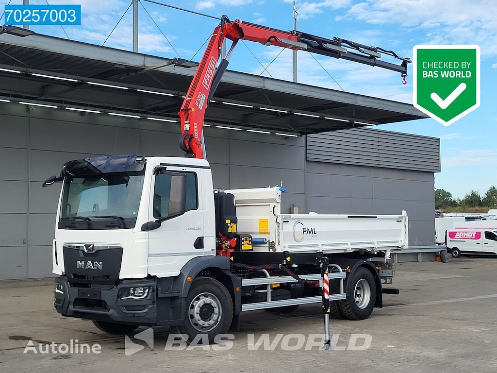 Novi MAN TGM 18.320 4X2 Fassi F130A.0.23 Kran Crane 3-Seiten Steelsuspens kiper