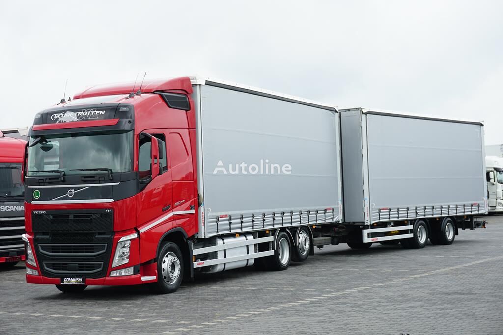 Volvo FH 460 / ACC / EURO 6 / ZESTAW PRZESTRZENNY 120 M3 kamion sa klizna zavesa cerada + prikolica sa kliznom ceradom