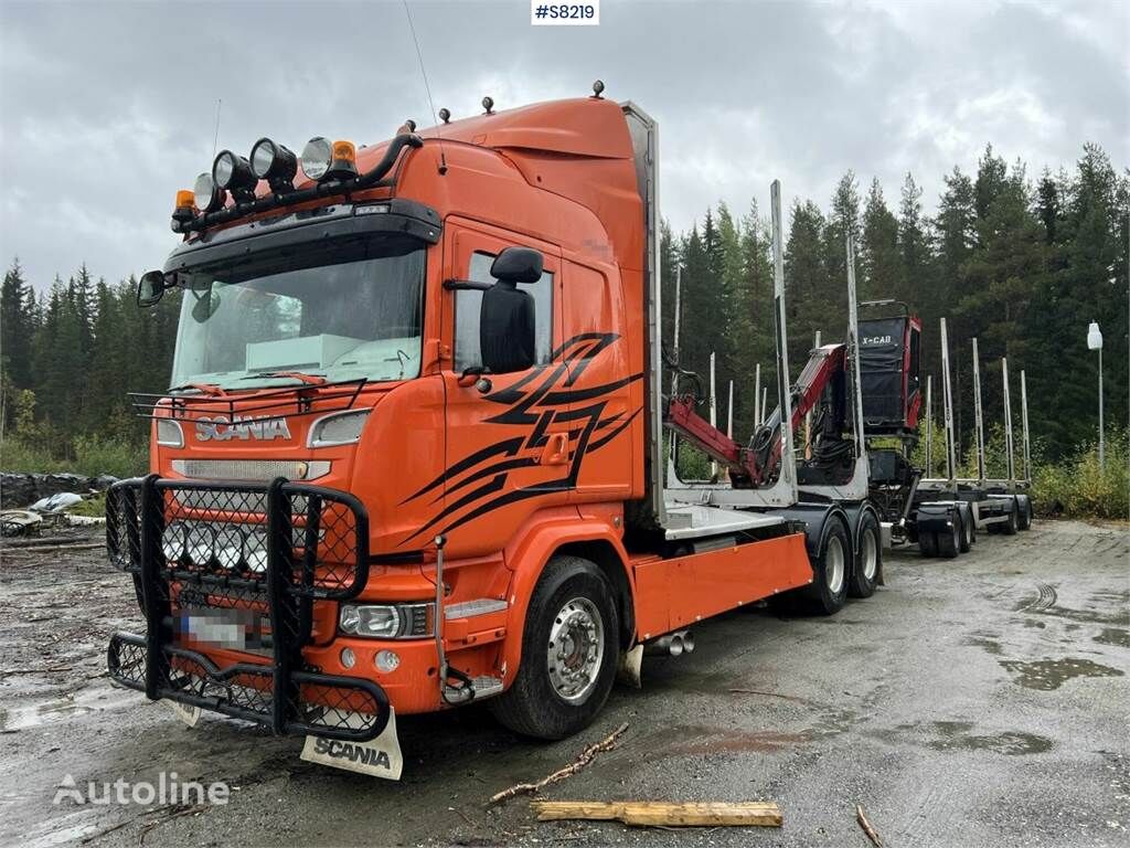 Scania R730 Timber truck with wagon and crane kamion za prevoz drva