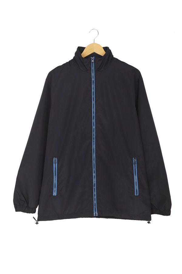 TRENDYOL NAVY BLUE REGULAR FIT ZIPPERED THIN SEASONAL COAT