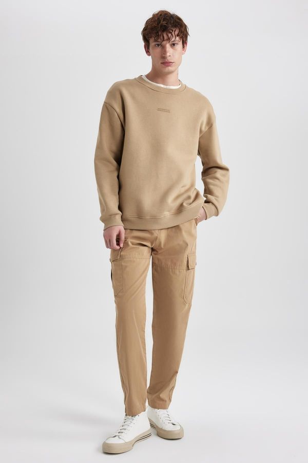 DEFACTO RELAX FIT CARGO POCKET STRAIGHT LEG GABARDINE TROUSERS
