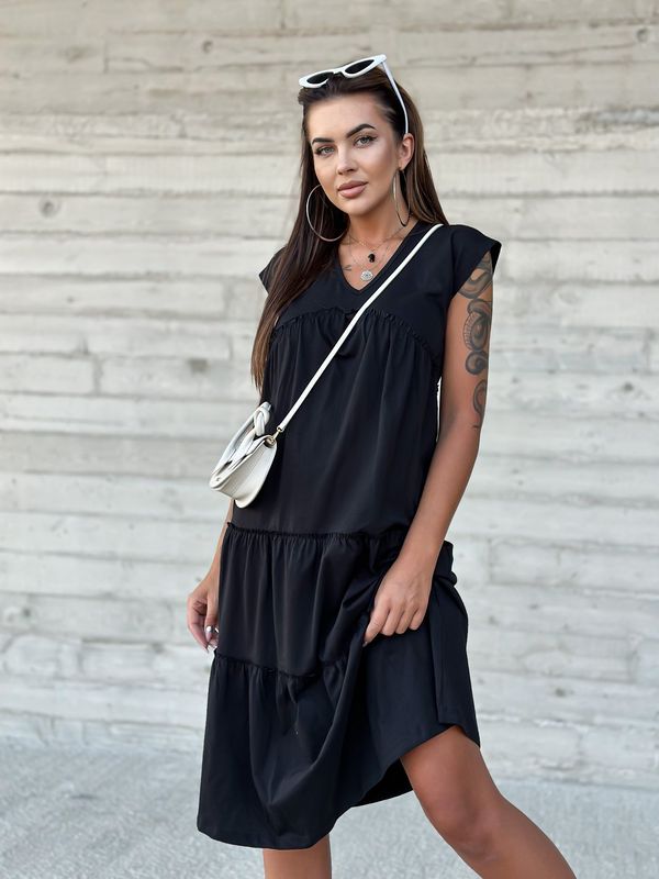 BLACK SUMMER MAXI DRESS 100% MAYFLIES COTTON