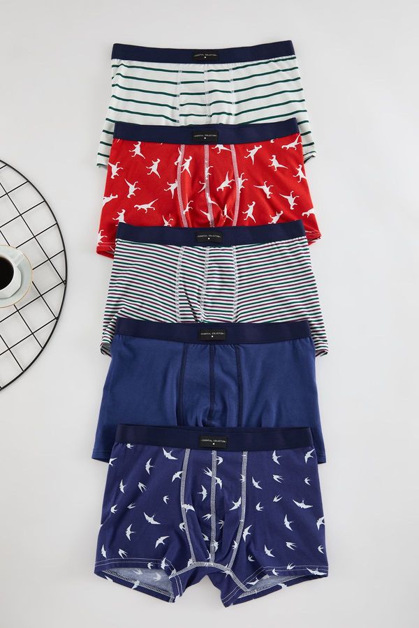 TRENDYOL 5 PACK PATTERNED/PLAIN PACK BOXERS