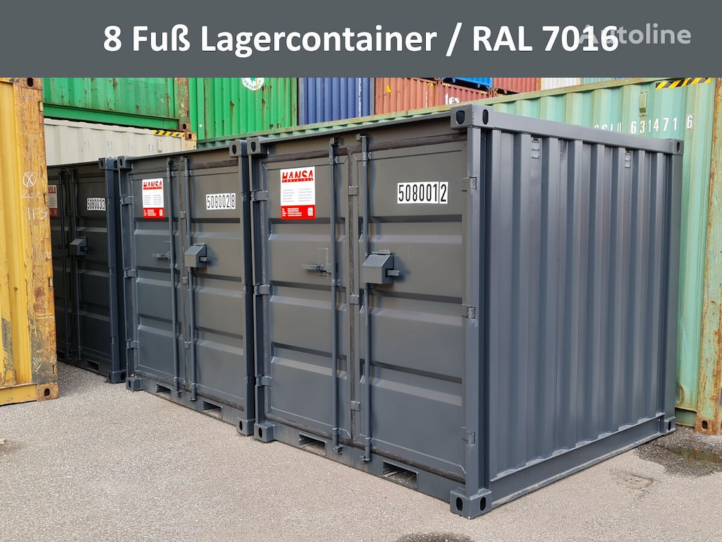 Novi 8 Fuß Lagercontainer in RAL7016 Anthrazitgrau neu Standart kontejner 8 stopa