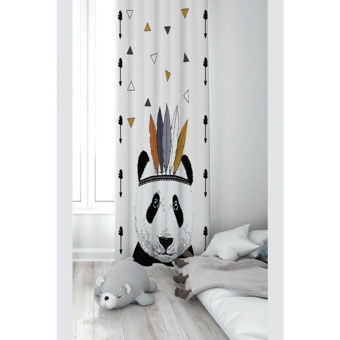 Dekorativna zavesa Draper za dečiju sobu - Set 2 kom 70x240 cm - Indijanac panda - P-244