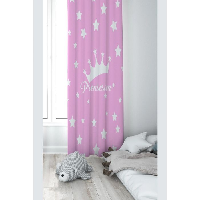 Dekorativna zavesa Draper za dečiju sobu - Set 2 kom 70x240 cm - Kruna roze - P-243