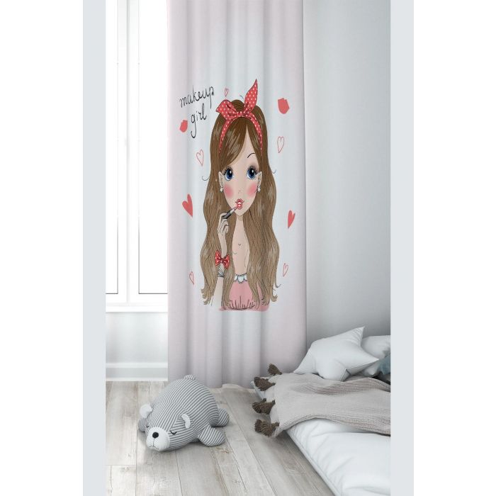 Dekorativna zavesa Draper za dečiju sobu - Set 2 kom 70x240 cm - Make up girl - P-42