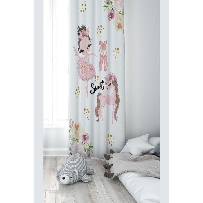 Dekorativna zavesa Draper za dečiju sobu - Set 2 kom 70x240 cm - Prinzeca i Unicorn - P-349