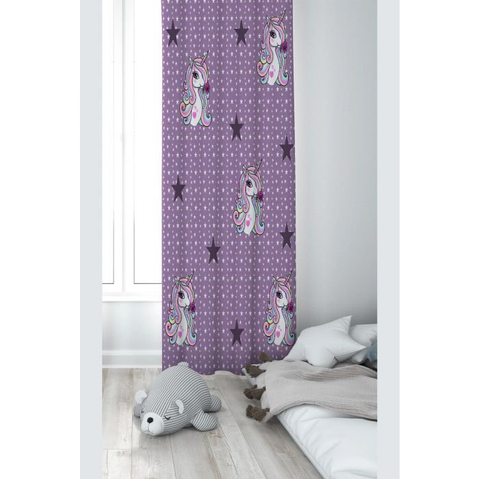 Dekorativna zavesa Draper za dečiju sobu - Set 2 kom 70x240 cm - Unicorn - P-257