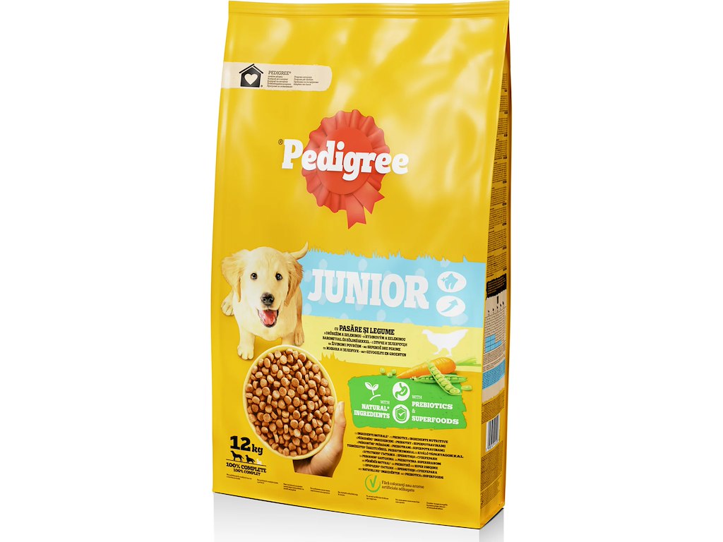 Pedigree Briketi za pse Junior živina i povrće 12kg