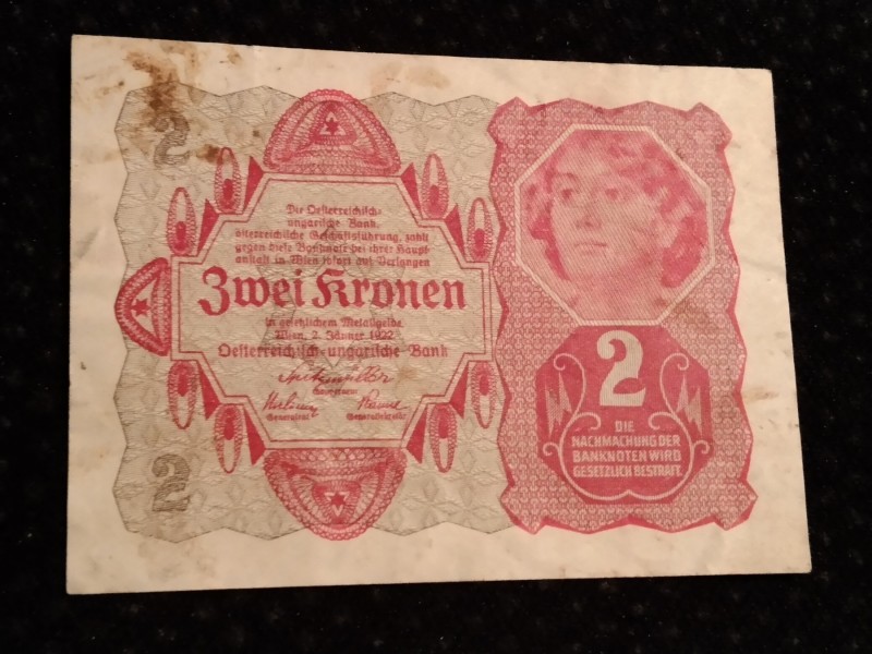 2 krune 1922 austrija