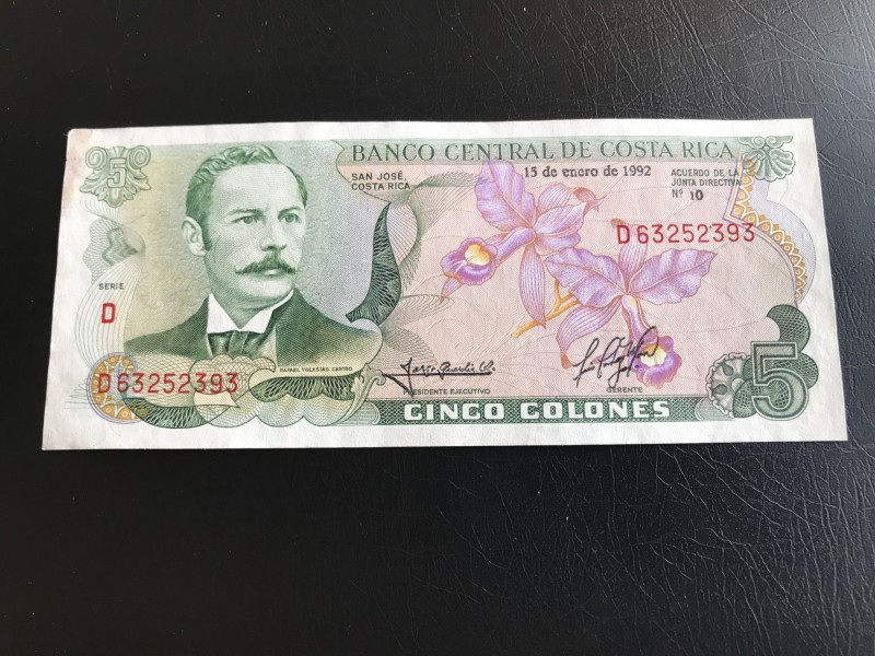 COSTA RICA 5 COLONES.1992.