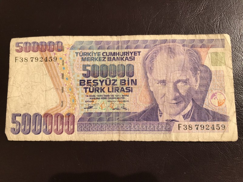 TURSKA 500 000 LIRA.